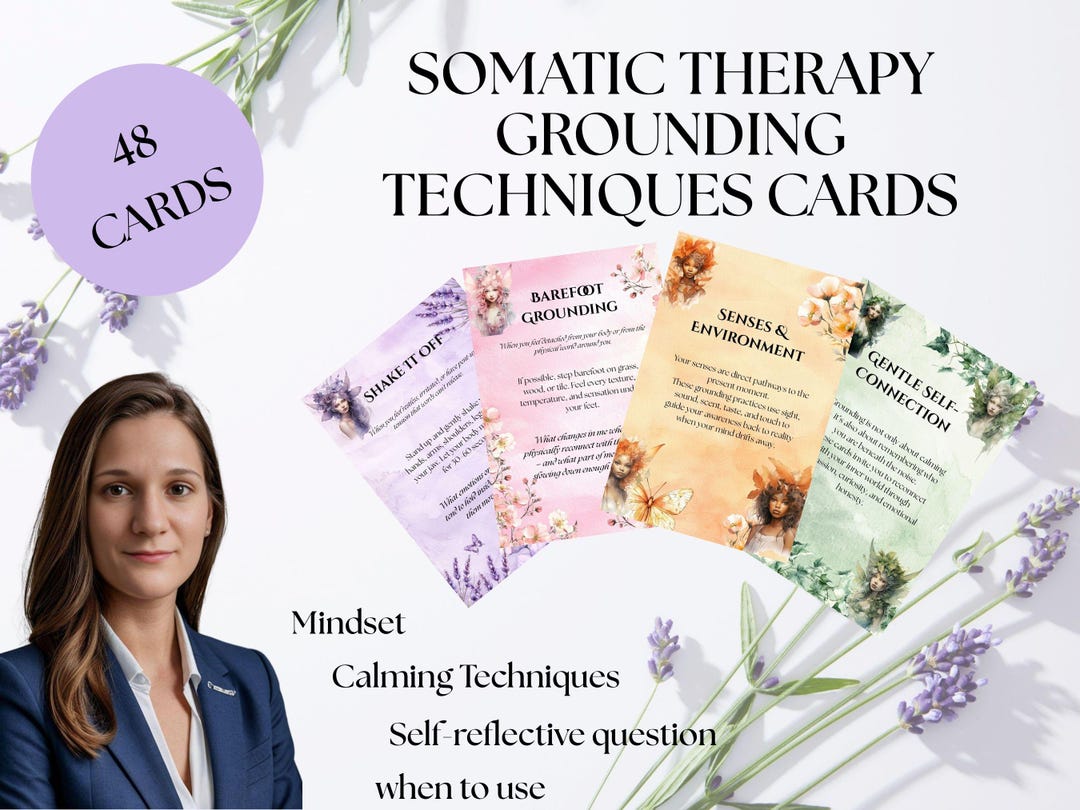 Somatic Therapy Grounding Techniques Cards, Nervous System Regulation ...