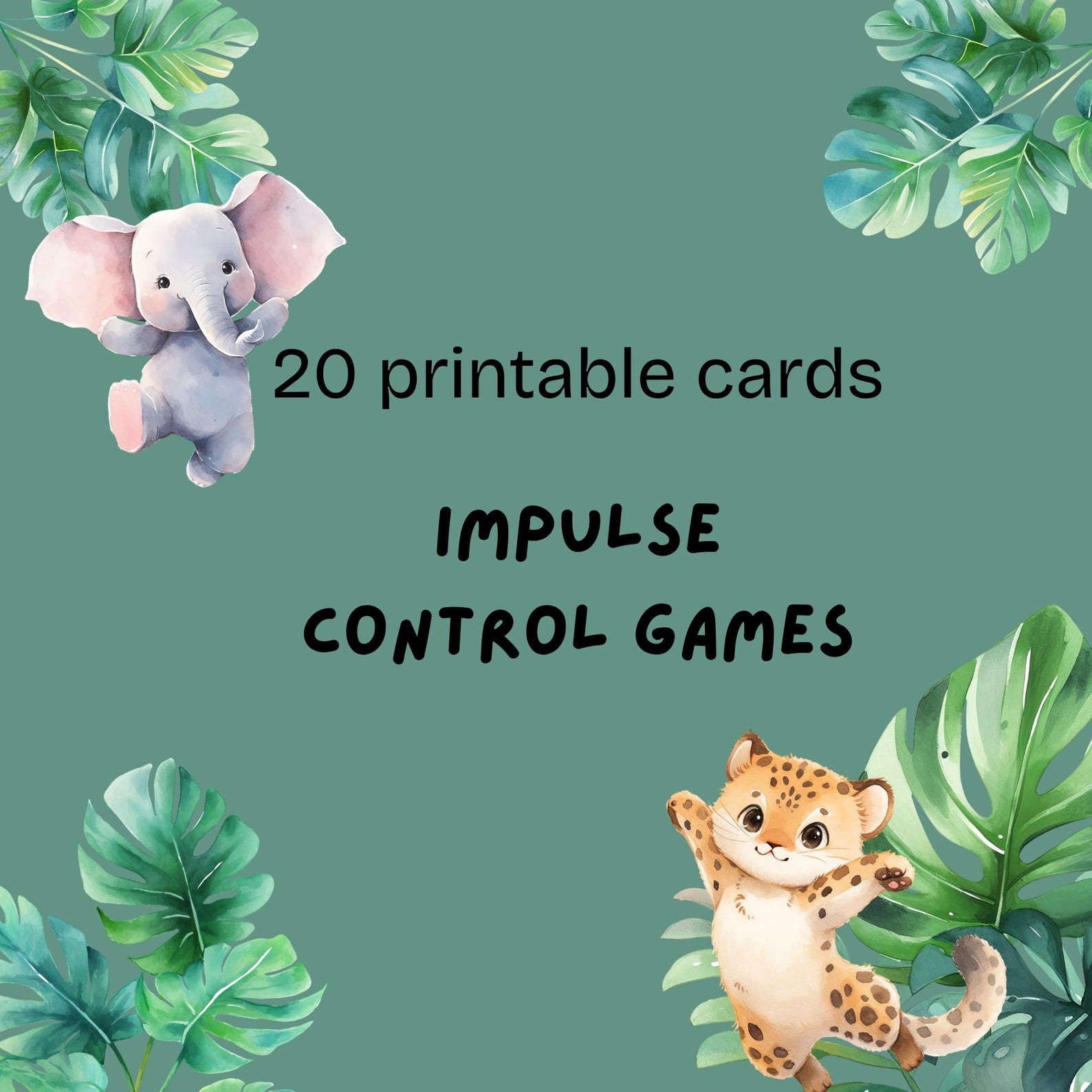 Impulse Control Activities for Kids Jungle Theme | Printable Set With ...