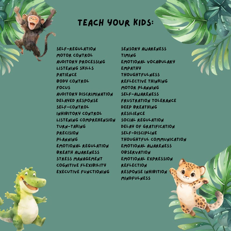 Impulse Control Activities for Kids Jungle Theme | Printable Set With ...