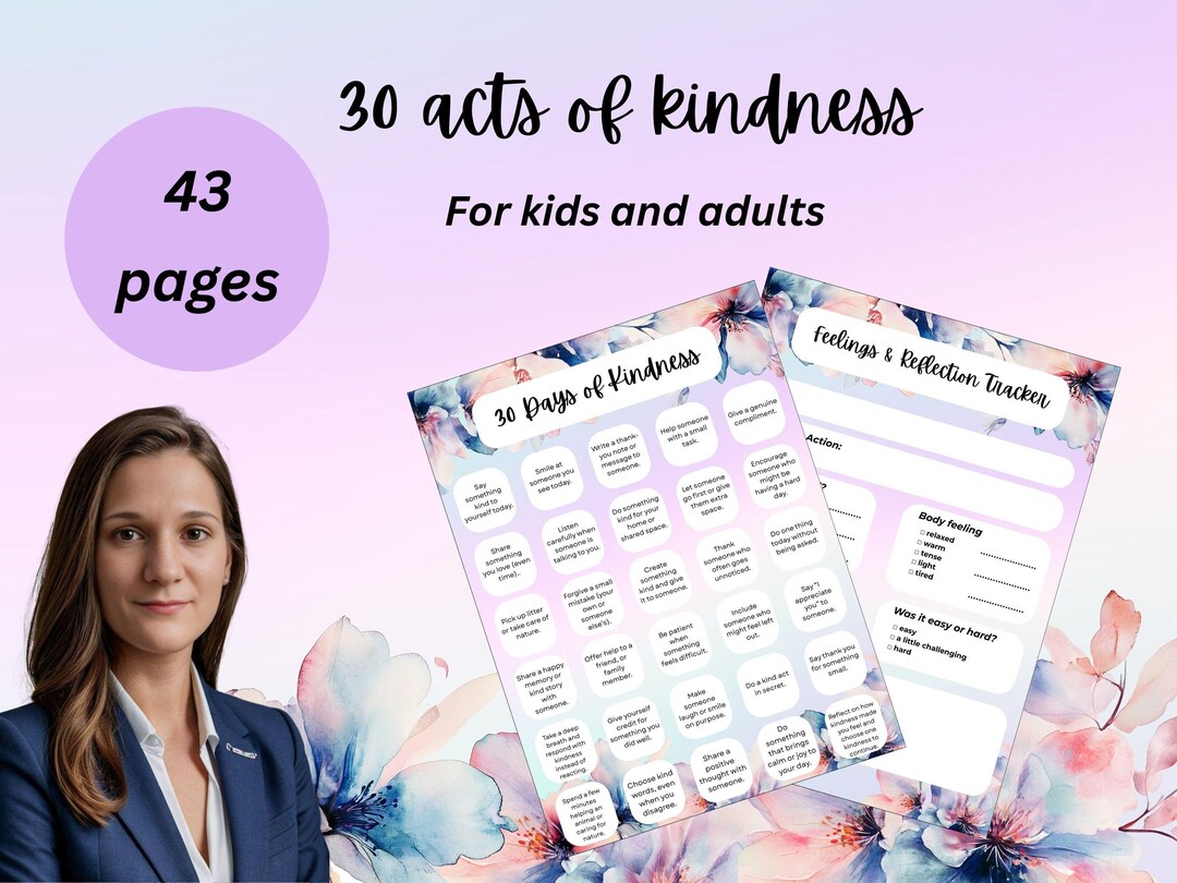 30 Days of Kindness Challenge, Printable Kindness Tracker, Family Acts ...