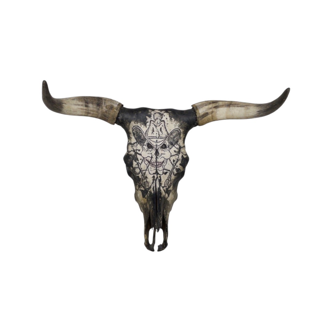 Longhorn Engraved Skull Taxidermy Wall Decor - Item #: 1114 - Etsy