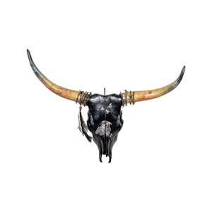 Longhorn Engraved Skull Taxidermy Wall Decor - Item #: 1115 - Etsy