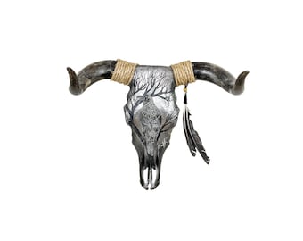 Yak Engraved Skull Taxidermy Wall Decor - Item #: 1065 - Etsy