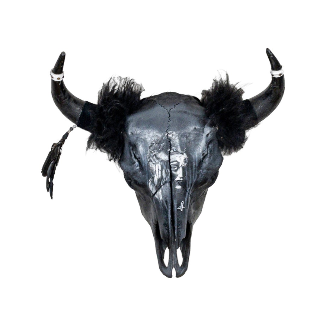 Longhorn Engraved Skull Taxidermy Wall Decor - Item #: 1020 - Etsy