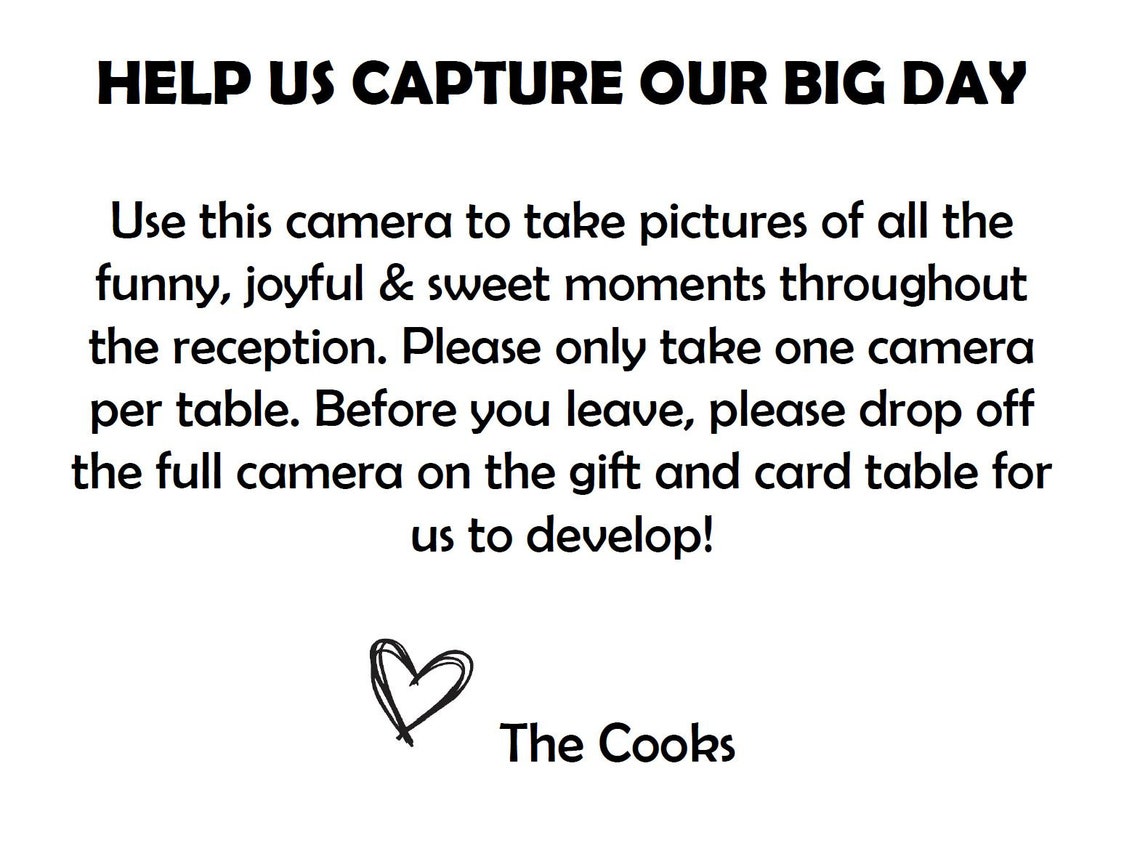 Disposal Camera Wedding Template - Etsy