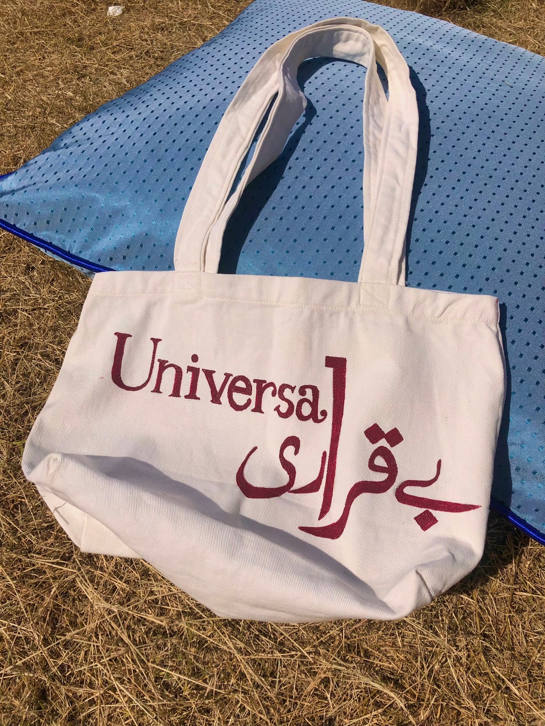 Pakistani Art | Cute School Tote | Hand Painted White Canvas Tote ...