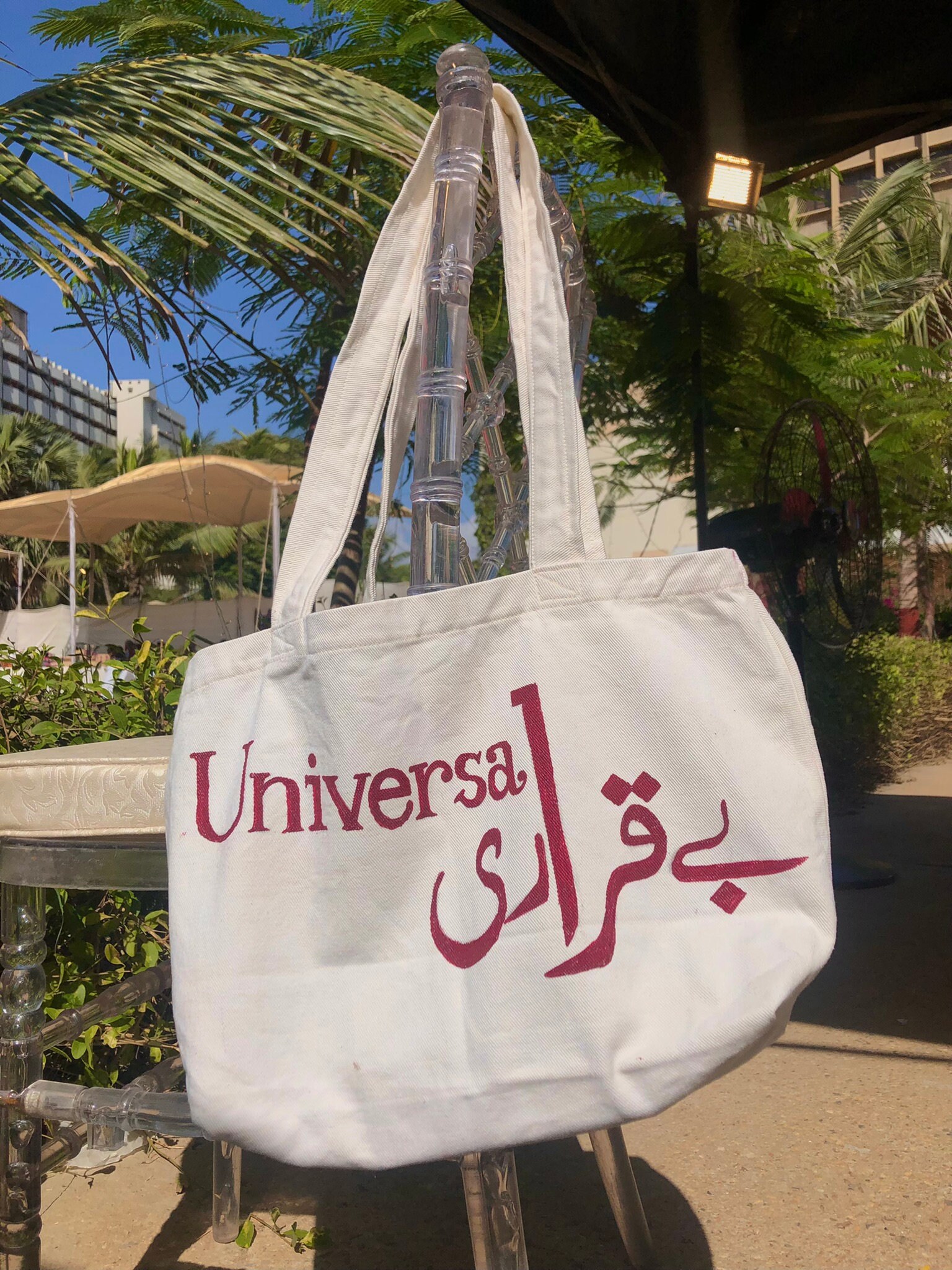 Pakistani Art | Cute School Tote | Hand Painted White Canvas Tote ...