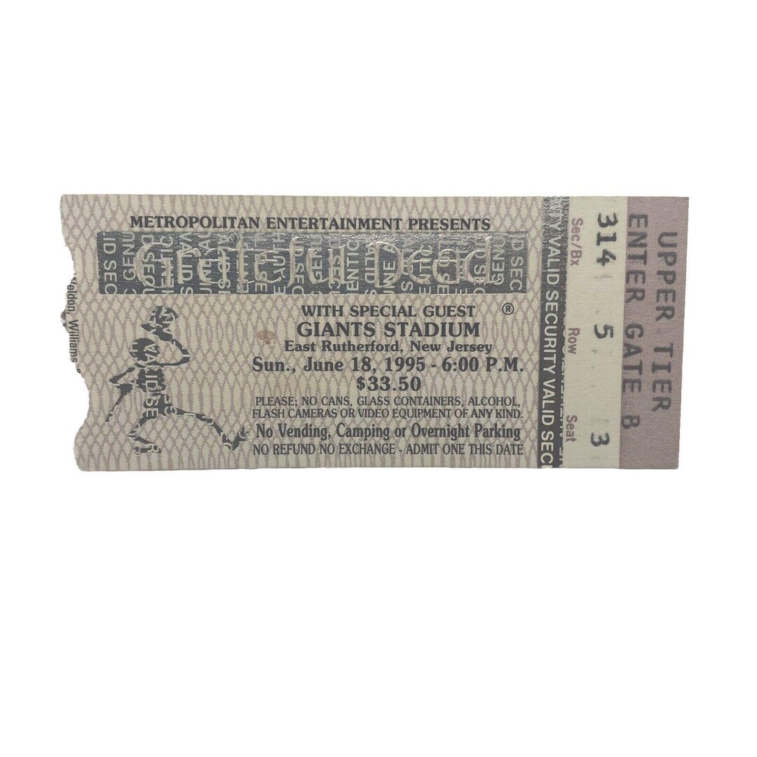 Grateful Dead Ticket Stub giants Stadium NJ Limited Mail Order june 18 ...