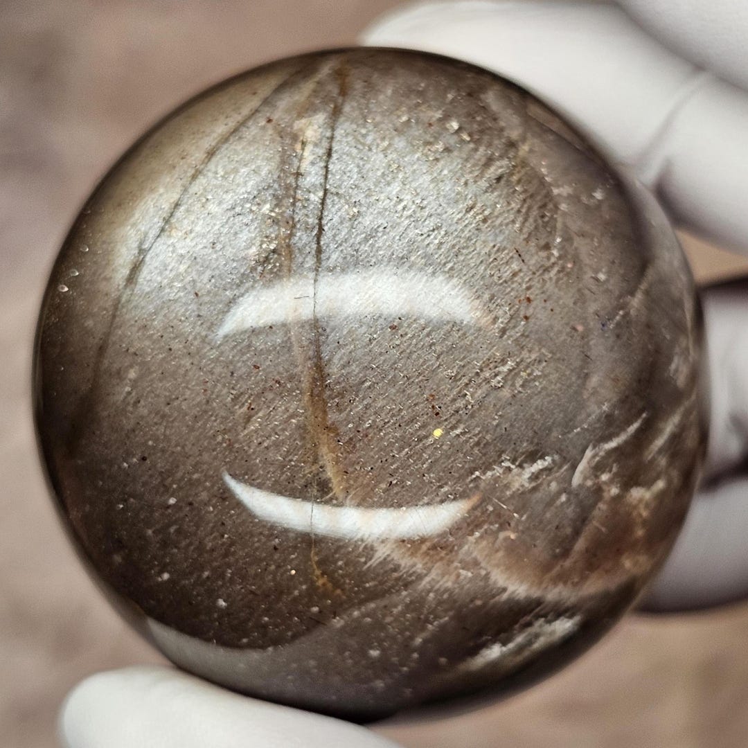 Black Sunstone Moonstone Sphere, Tanzania, Cat's Eye Effect, Chatoyancy - Etsy