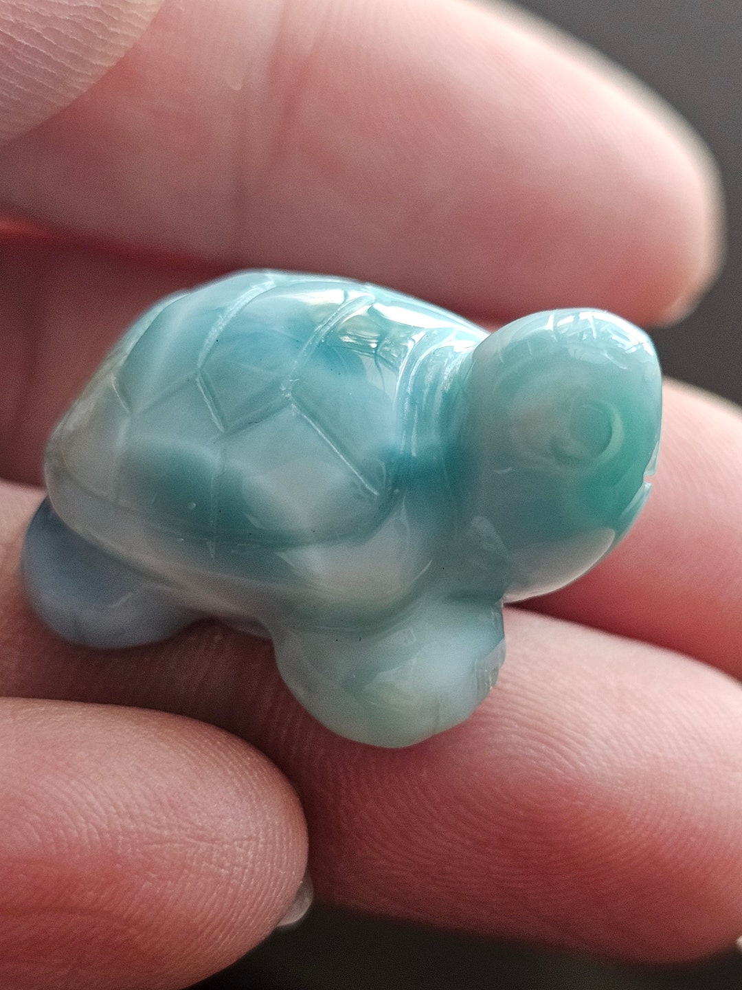 Larimar Carved Gems. Rabbit/bunny and Turtle/turtoise From Dominican ...