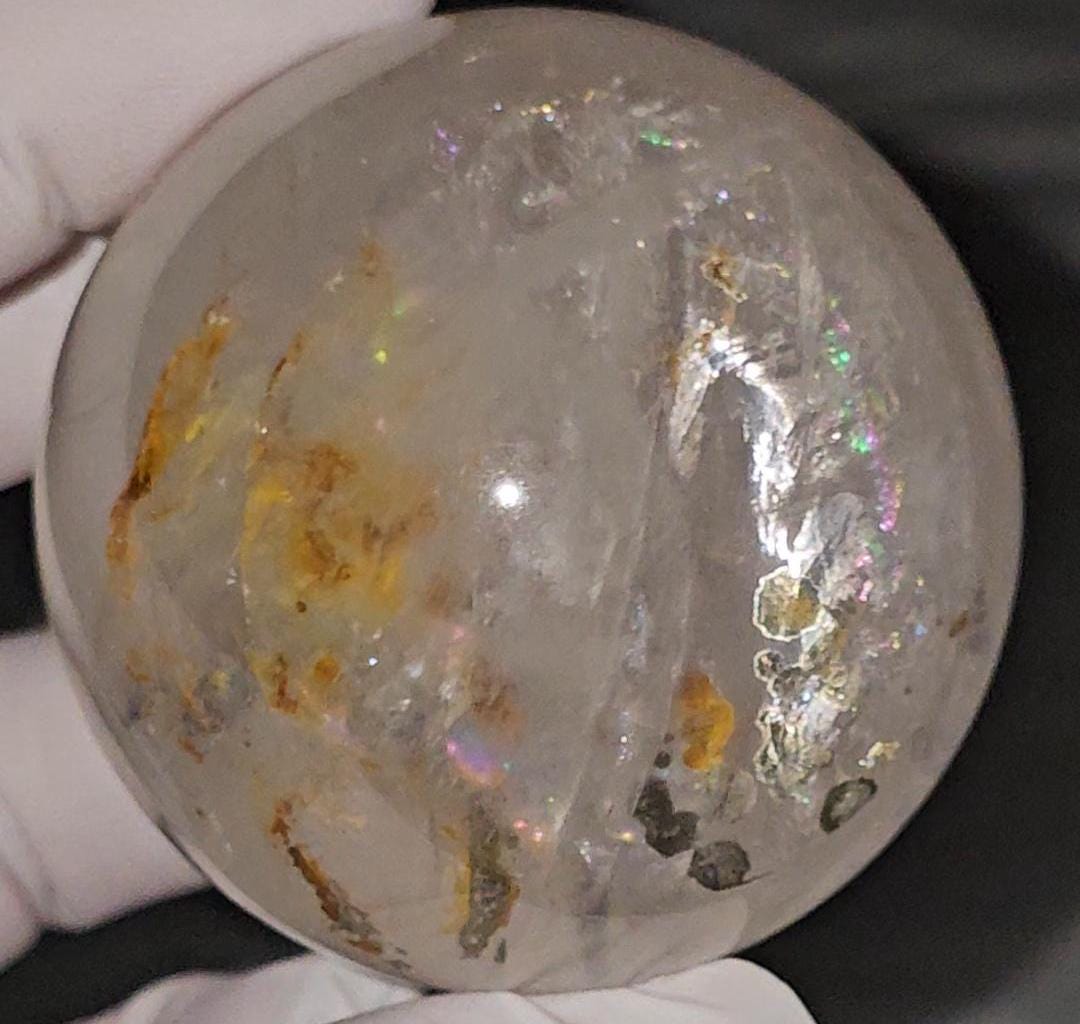 Star Golden Healer Pyrite Sphere, Hematoid Quartz With Girasol Quartz ...