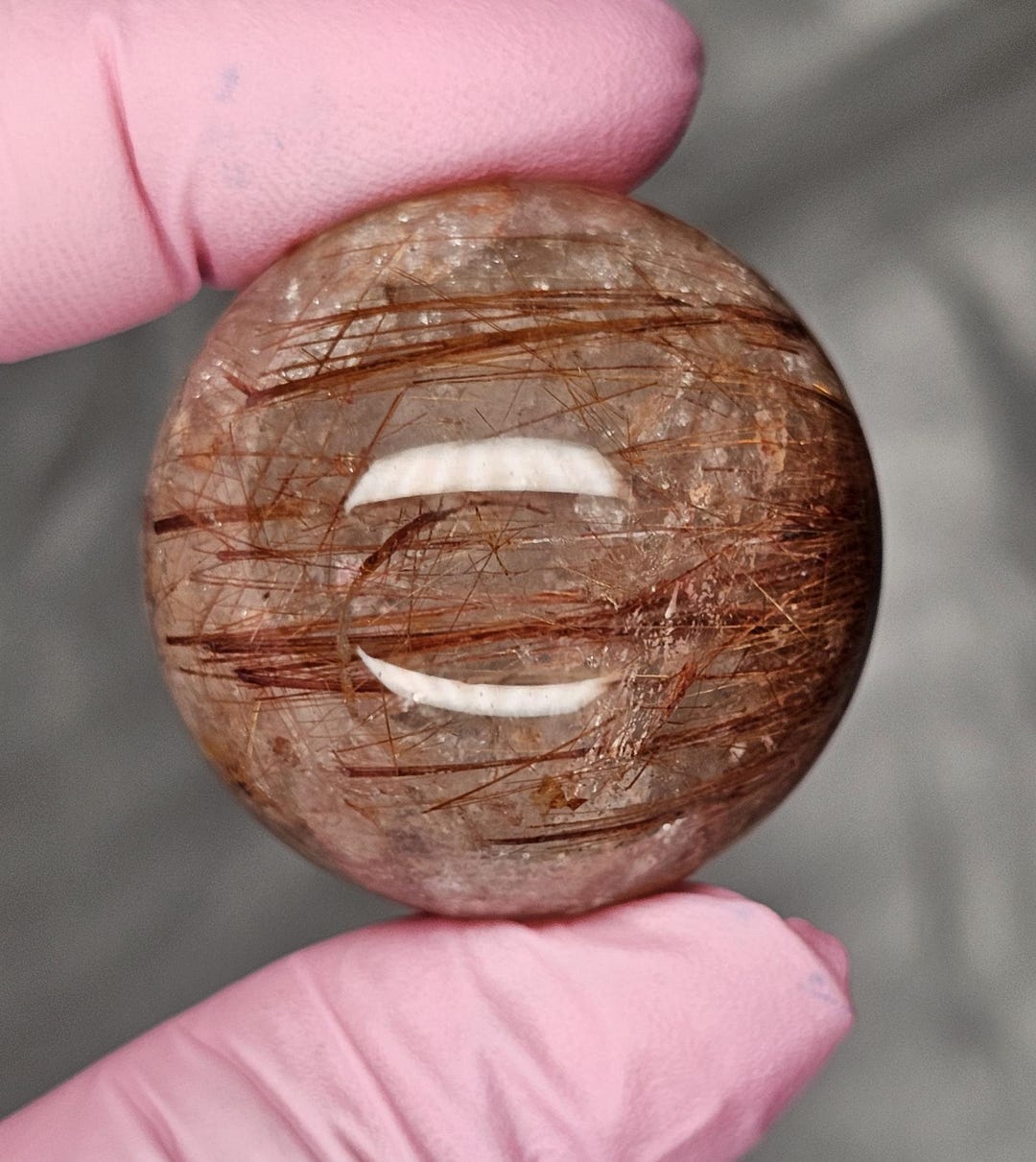 Hematoid Rutilated Quartz Sphere, Fire Quartz and Golden Healer With ...
