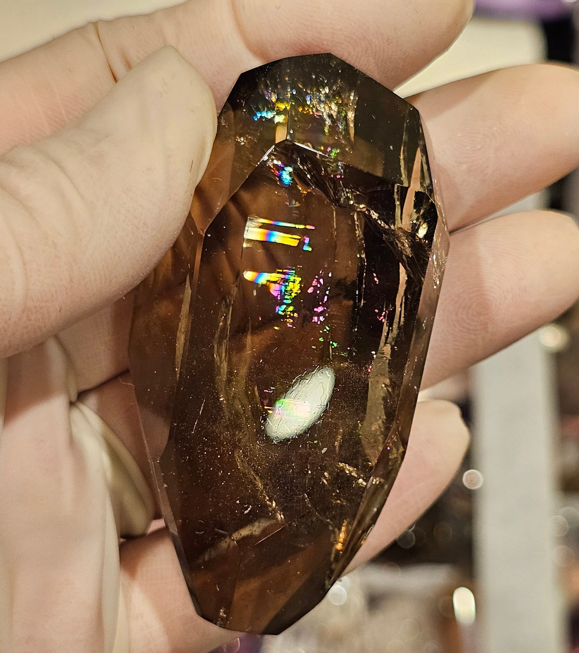 Rainbow Smokey Quartz Crystal Gem Handcarved, High Quality - Etsy