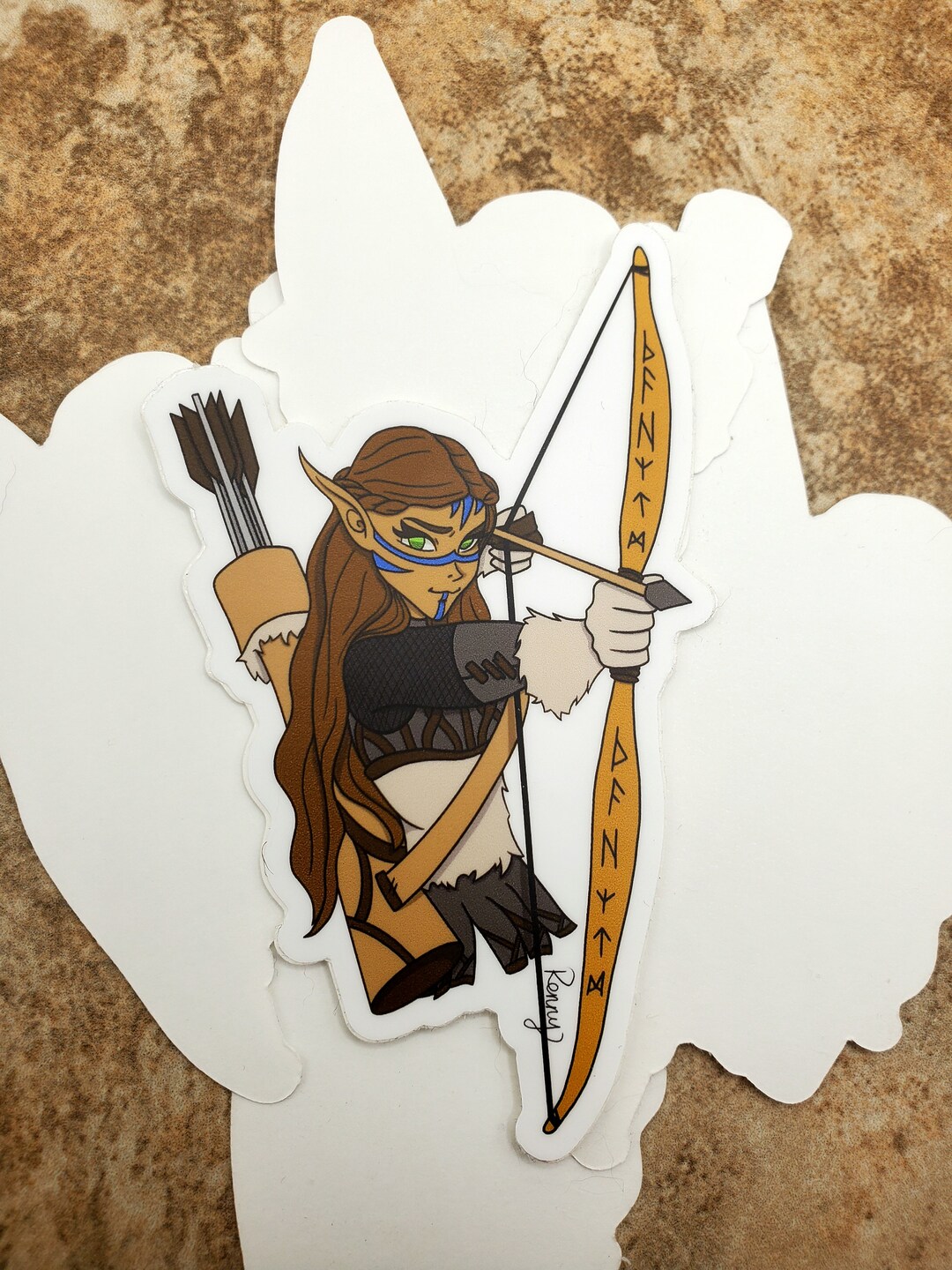 Elf Archer Vinyl Sticker, Dungeons and Dragons Stickers, Elf Stickers ...