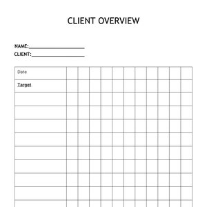 Client Overview Therapy Data Sheet of Targets, Goals, and Programs, ABA ...