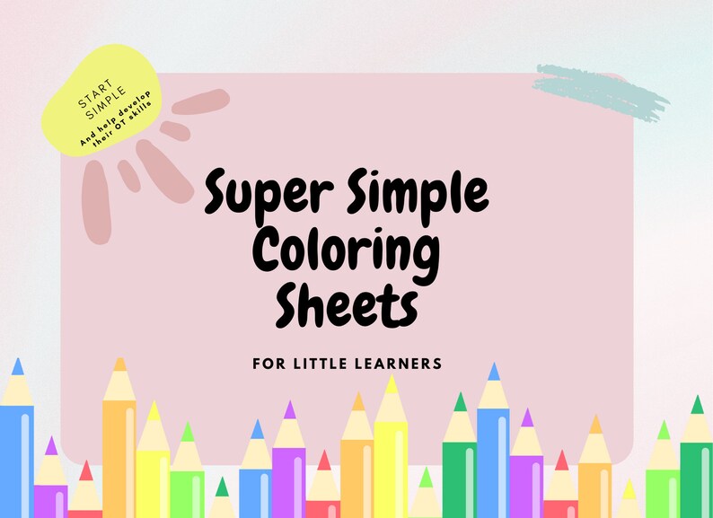 Super Simple Coloring Sheets for Early Learners - Etsy