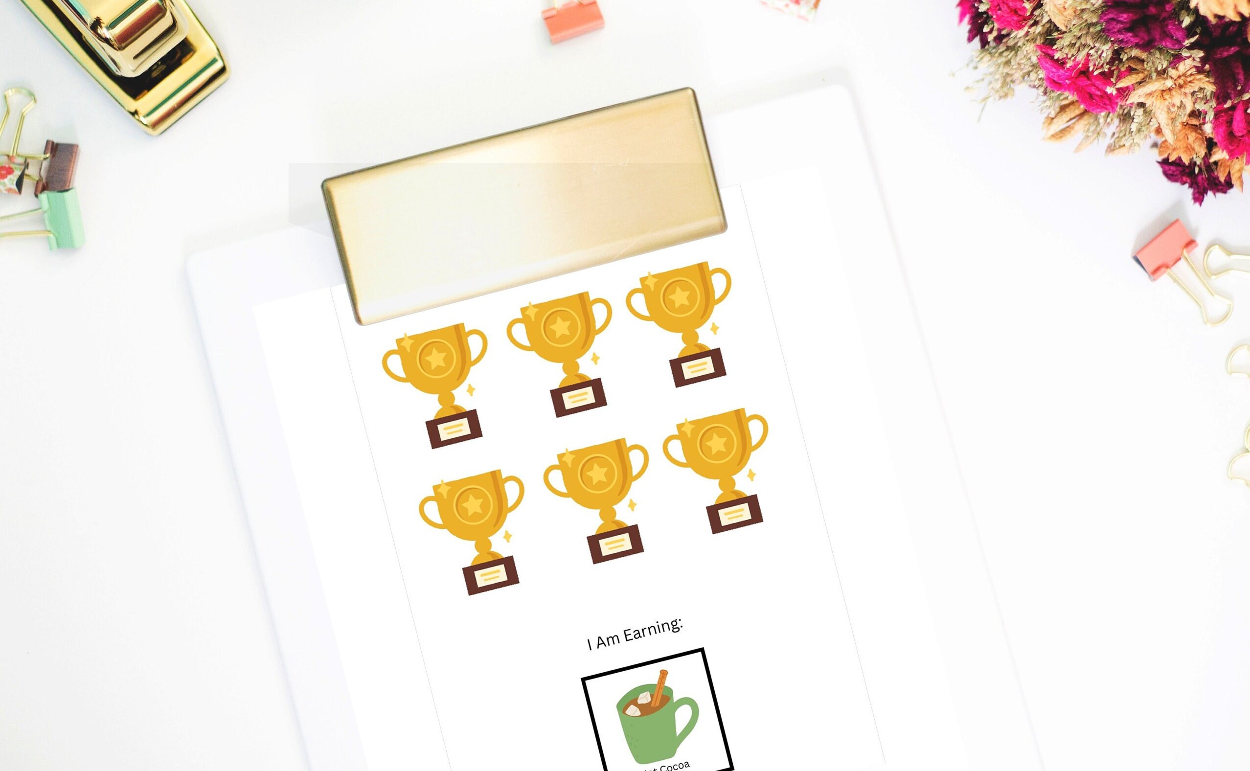 Simple Graphic Visual Trophy Token Board_ Reinforcement System for ...