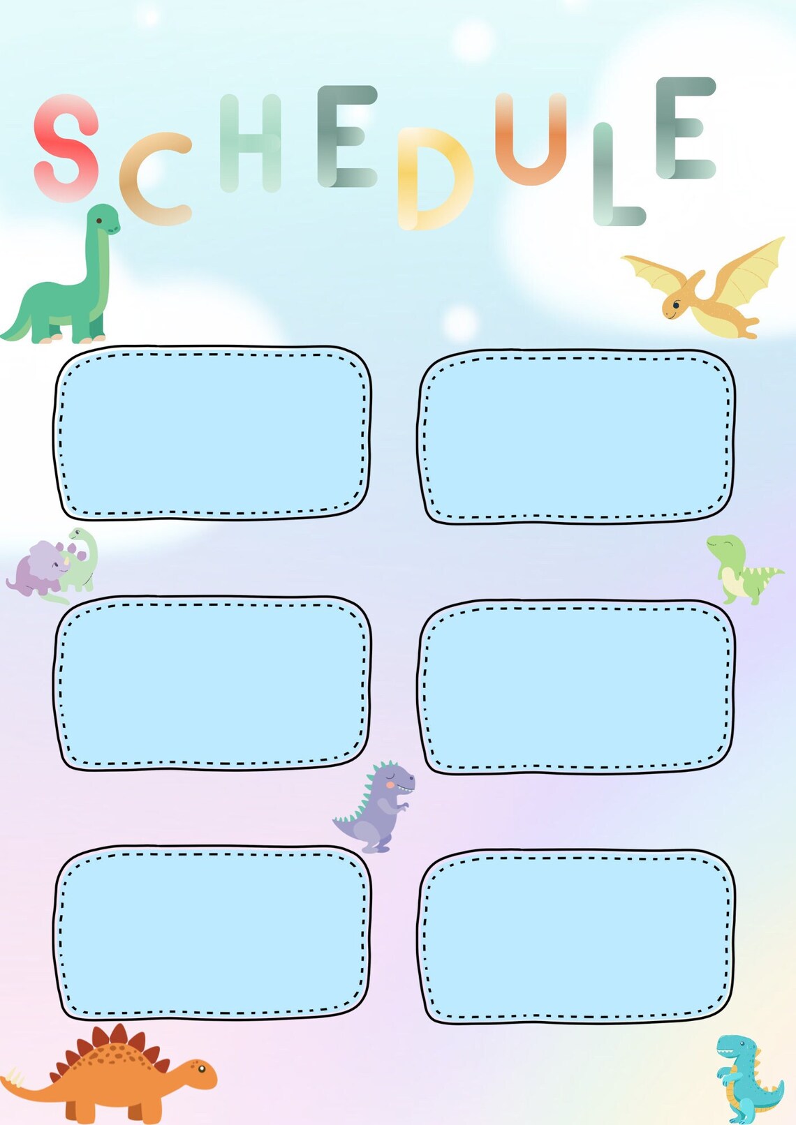 Dinosaur Visual Schedule: Pastel Daily Planner, Autism & Special Ed ...