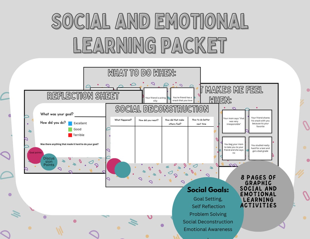 Social Emotional Learning Packet: Goal Setting & Self-reflection (PDF ...
