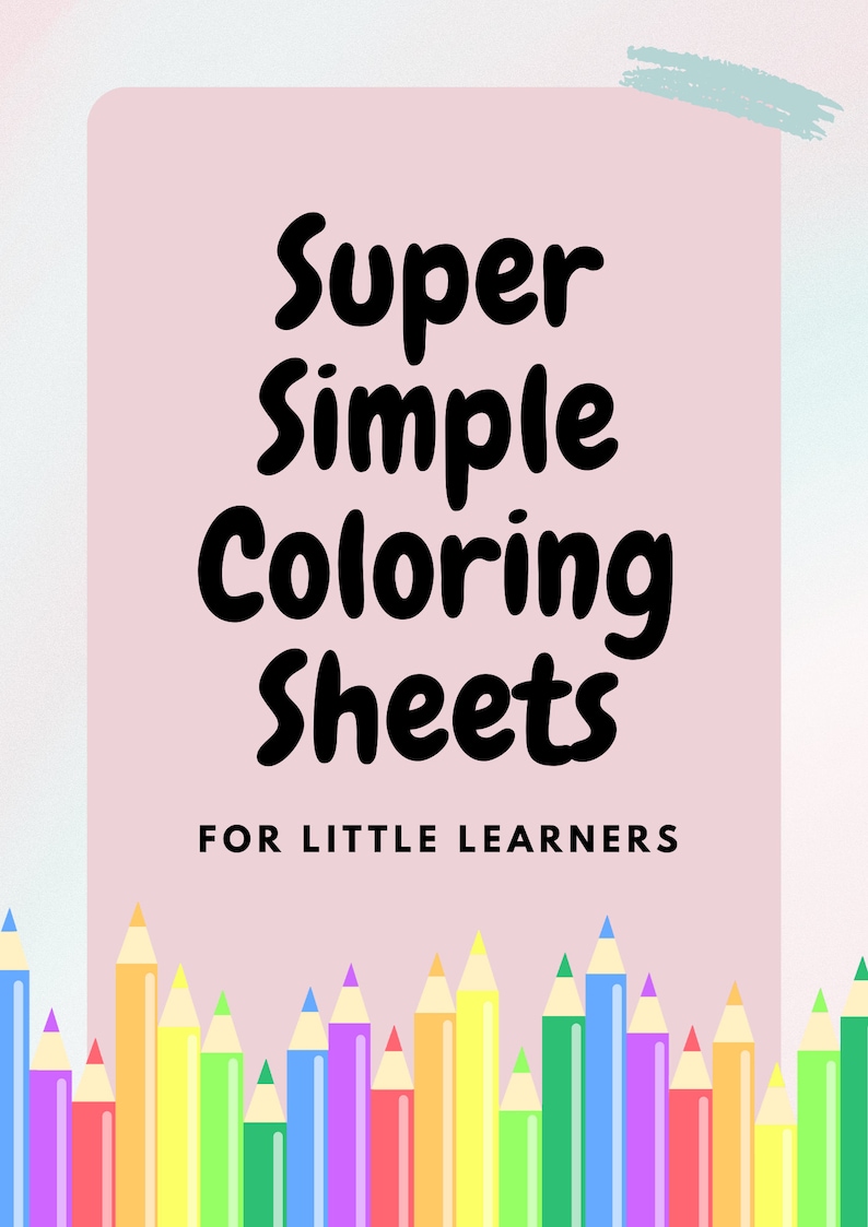 Super Simple Coloring Sheets for Early Learners - Etsy
