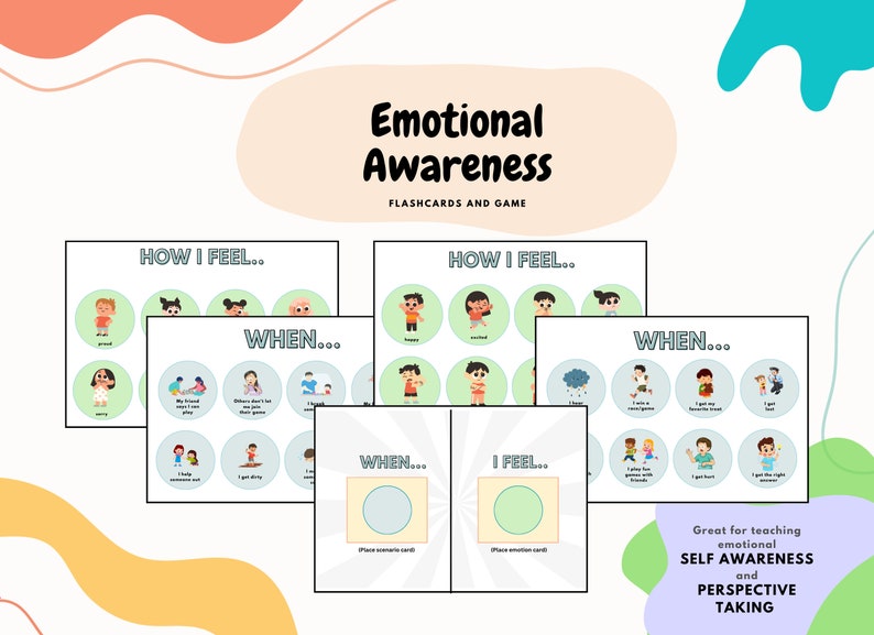 Emotions, Self Awareness, Perspective Taking, Flashcards, Activity ...