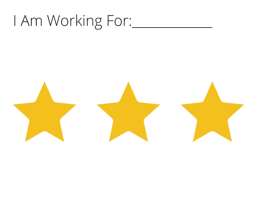 Simple Three Star Reinforcement Token Board for Early Learners - Etsy