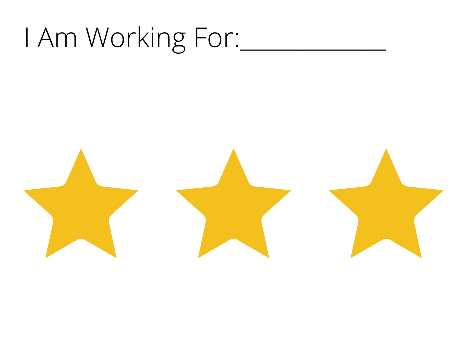 Simple Three Star Reinforcement Token Board for Early Learners - Etsy