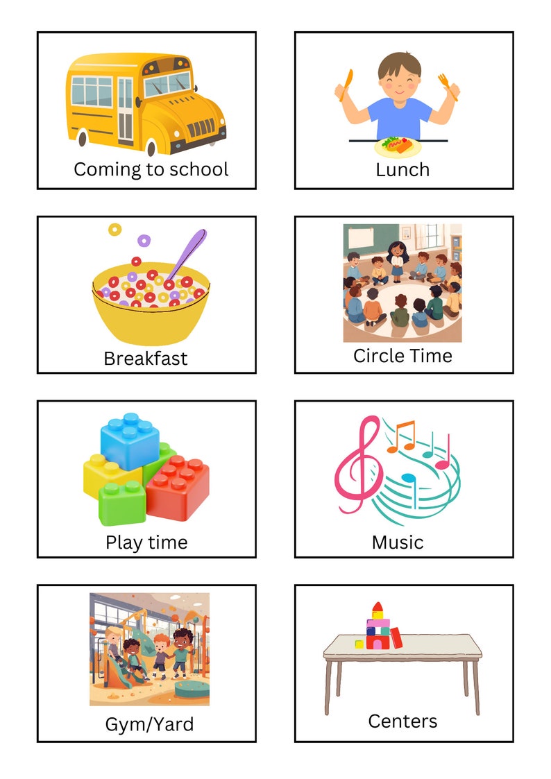 Visual School Schedule, Preschool Classroom, Parts of the Day, - Etsy