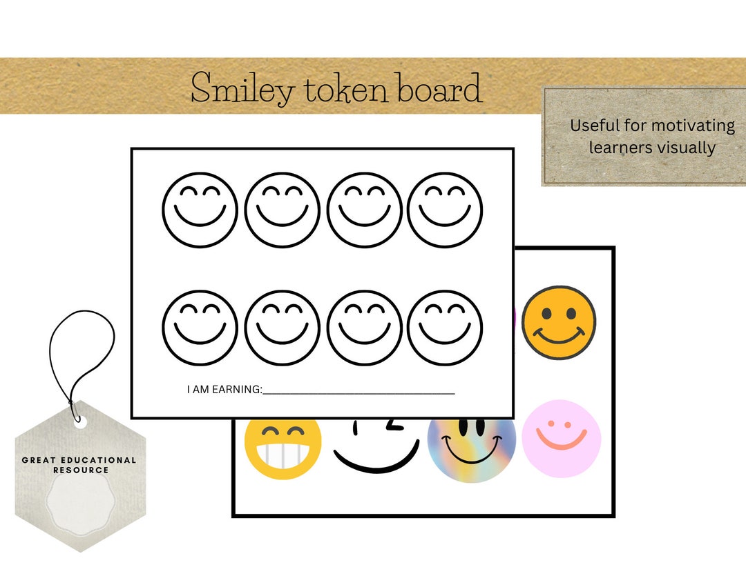 Simple Smiley Token Board, Reinforcement, Chart, ABA, Autism, Speech ...