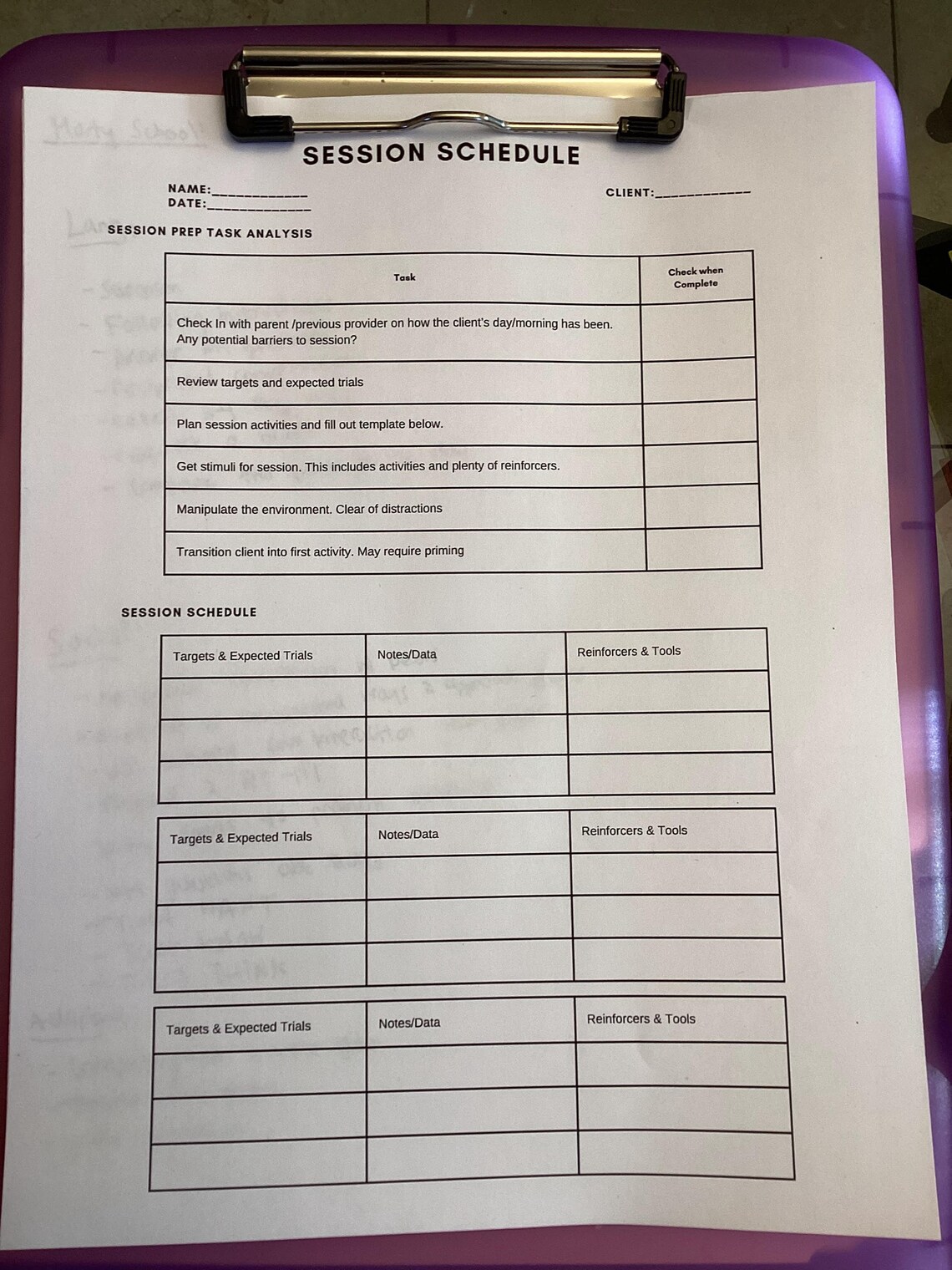 ABA Therapy Parent Session Note: RBT Data Sheet (ASD) - Etsy