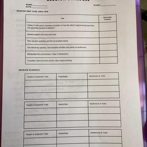 ABA Therapy Parent Session Note: RBT Data Sheet (ASD) - Etsy