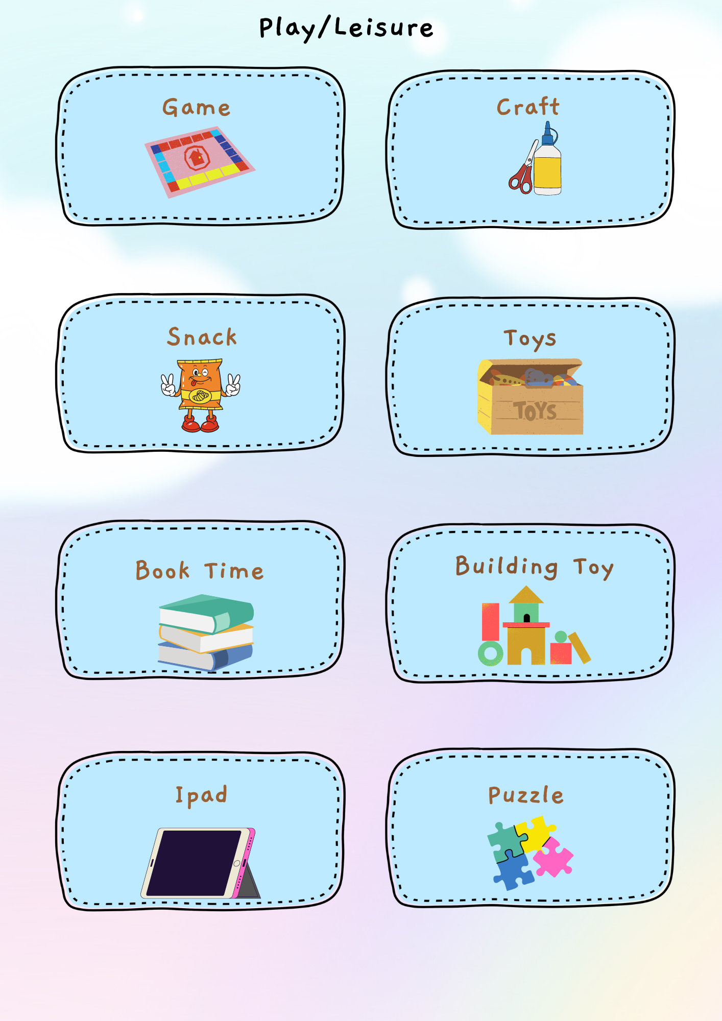 Cute Graphic Printable Daily Visual Schedule for Children_pastel and ...