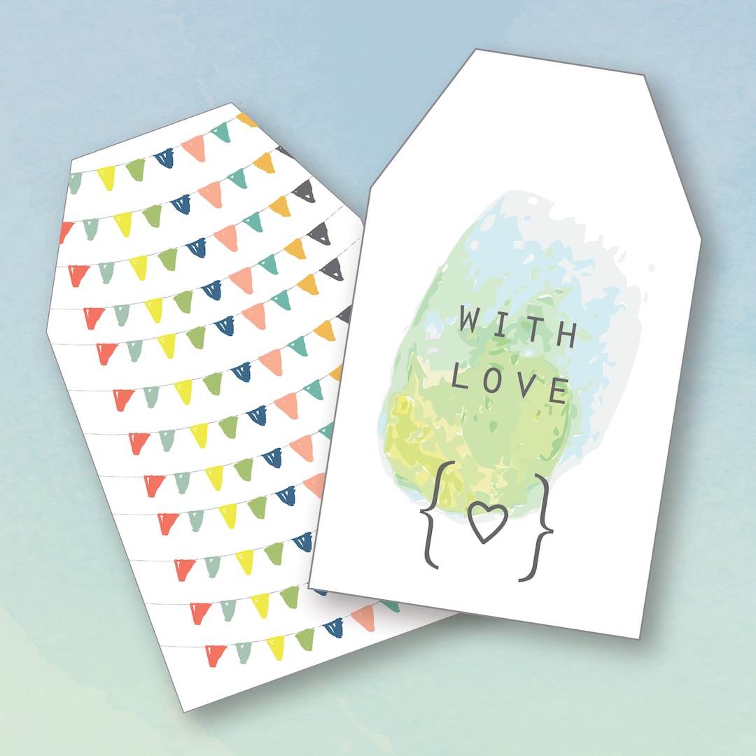 Printable Gift Tag. Instant Download of Colorful Gift Tags - Etsy