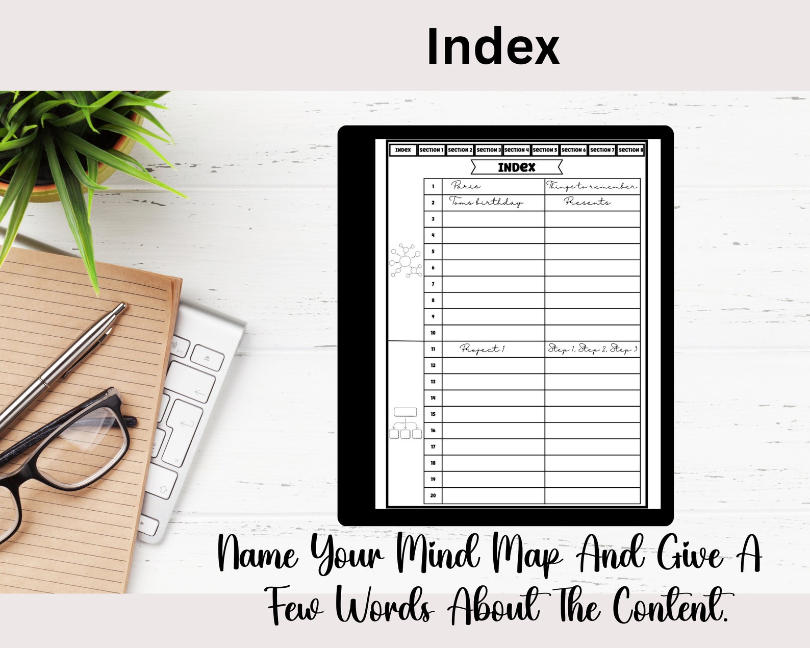 Kindle Scribe Mind Map, Kindle Template, Digital Planner, Brainstorming ...