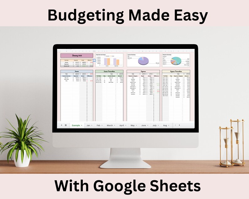 Monthly Budget Planner Budget Template Google Sheets - Etsy