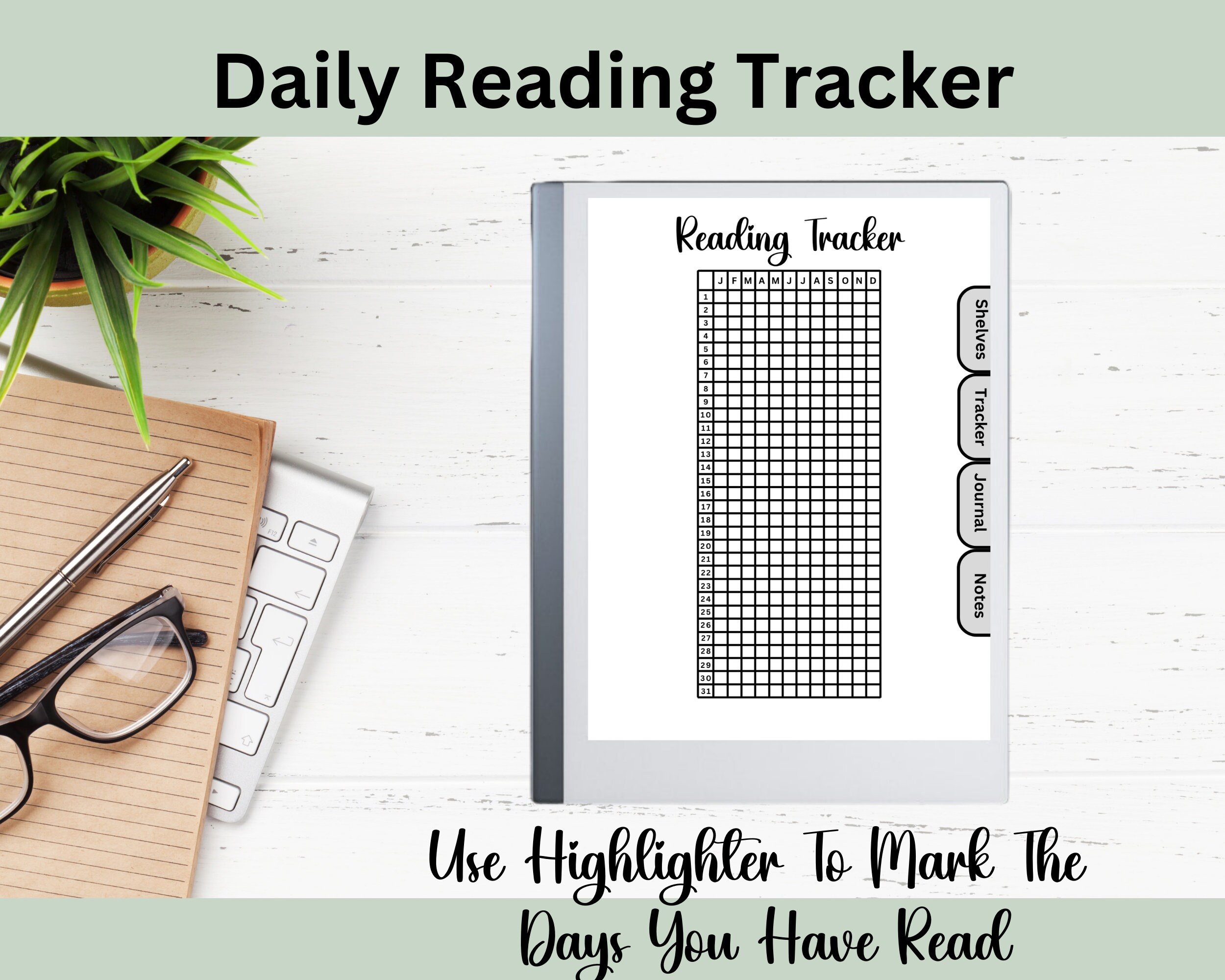 Remarkable Book Journal , Digital Planner, Reading Journal, Book ...