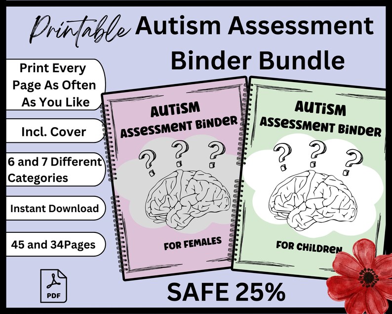 Autism Assessment Binder Bundle: Females & Children (digital Download ...