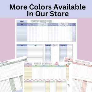 Printable Habit Tracker Blue, Day Planner, Printable Template, Goal ...