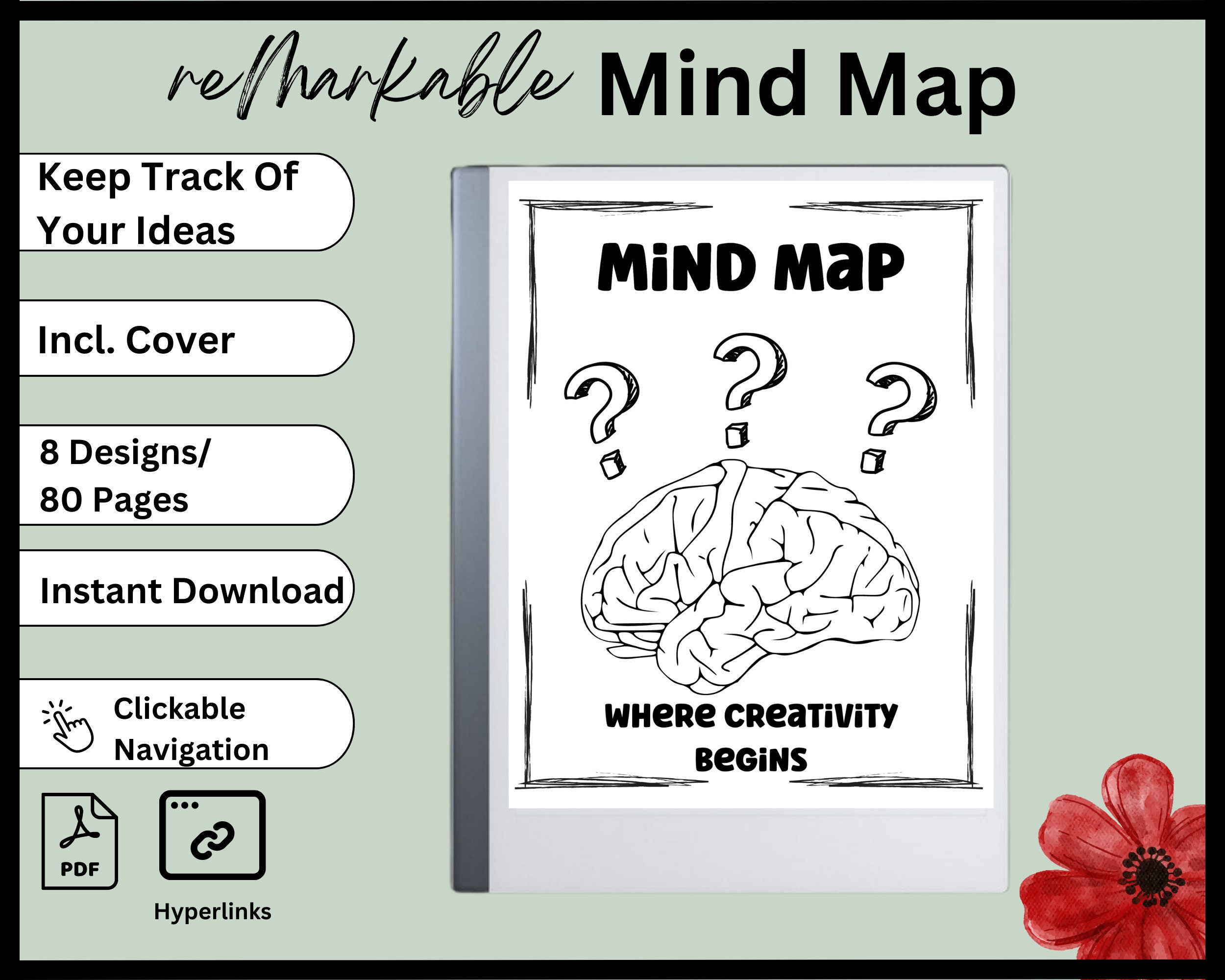 Remarkable Mind Map, Remarkable Template, Digital Planner ...