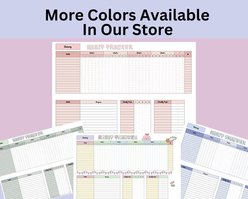 Printable Habit Tracker Pink Day Planner Printable Template - Etsy
