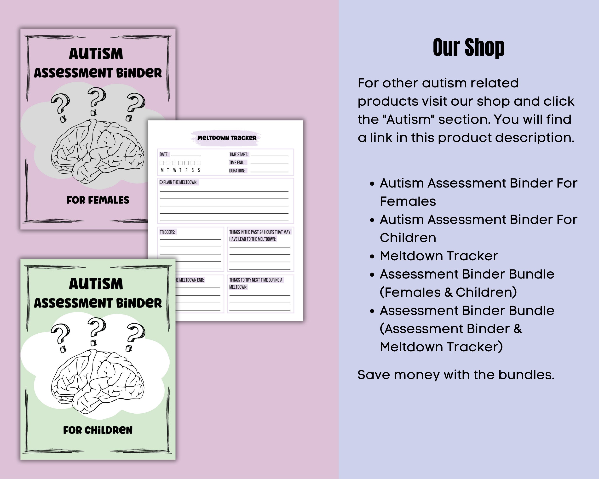 Autism Assessment Binder for Females, Medical Binder, Special Needs ...