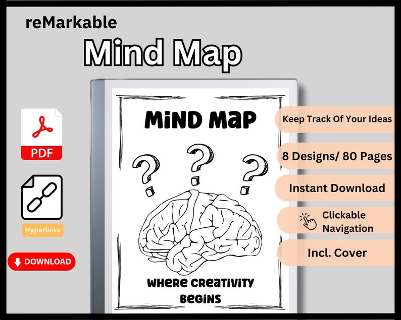 Remarkable Mind Map, Remarkable Template, Digital Planner ...