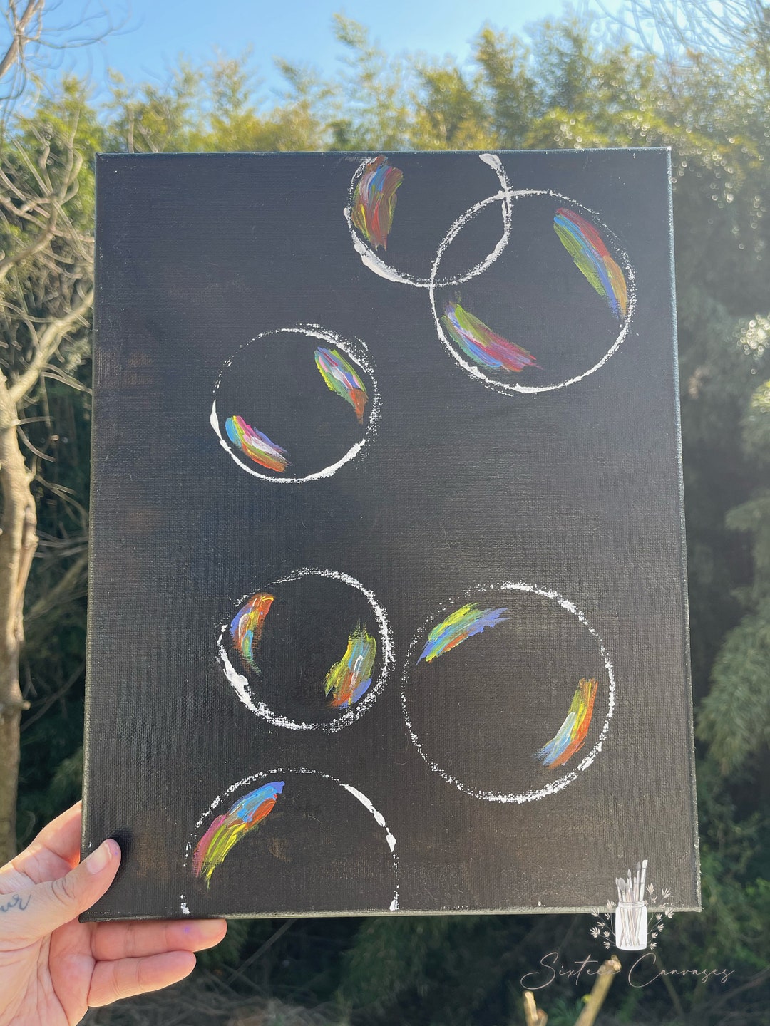 Bubbles Wall Art, Canvas, Wall Decor, Home Decor, Handpainted - Etsy
