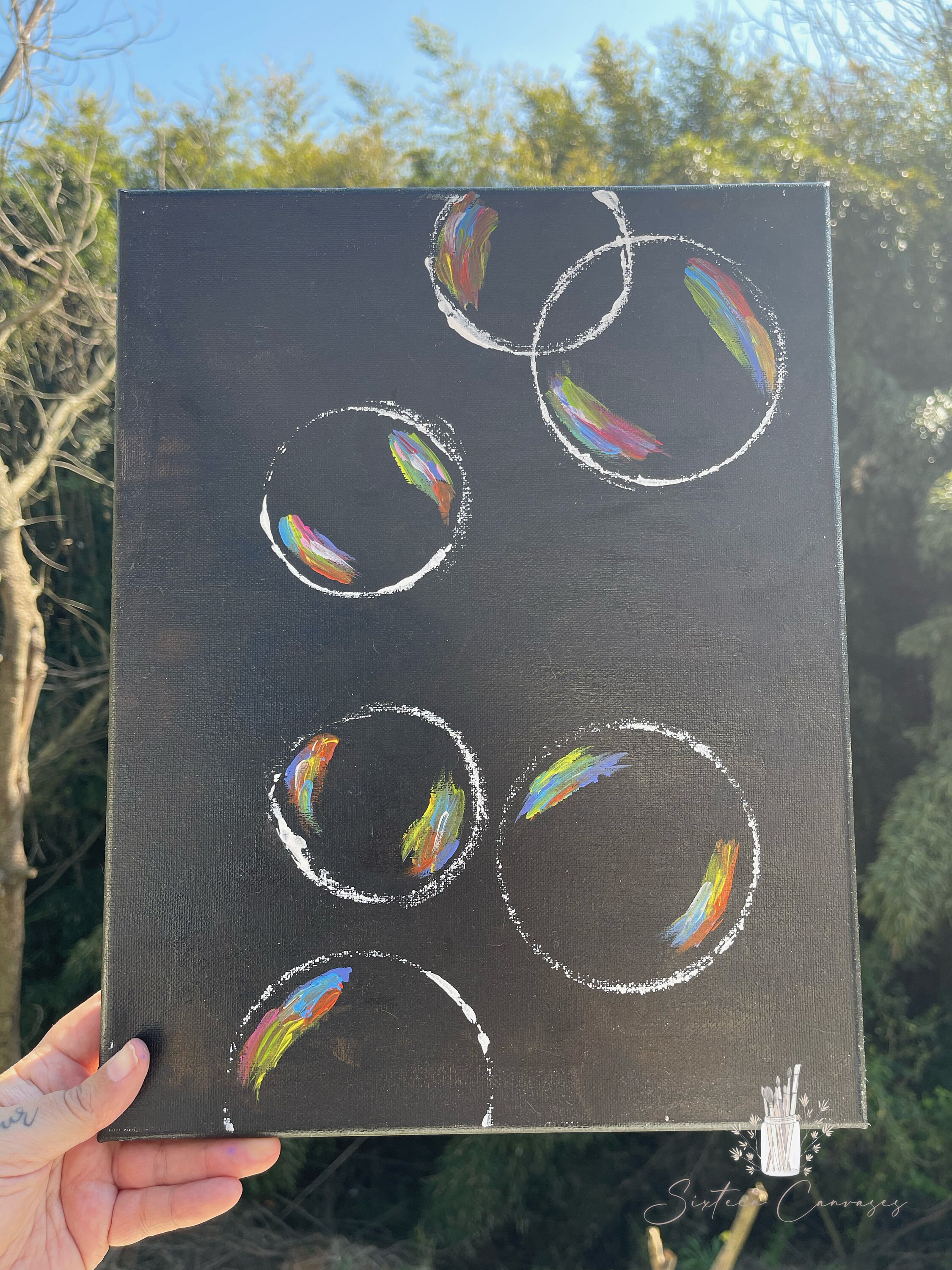 Bubbles Wall Art, Canvas, Wall Decor, Home Decor, Handpainted - Etsy