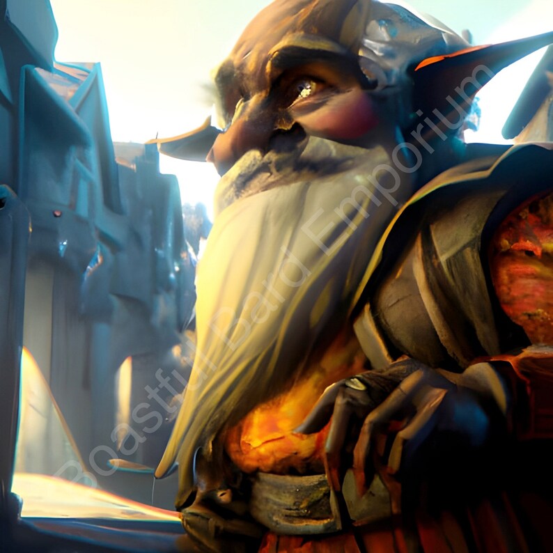 Dnd Digital Download Art Image File for Print of an Old Stout Gnome by ...