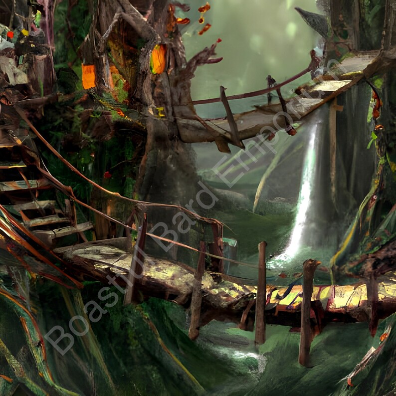 Dnd Digital Download Art Image File for Print of a Tree Village by ...