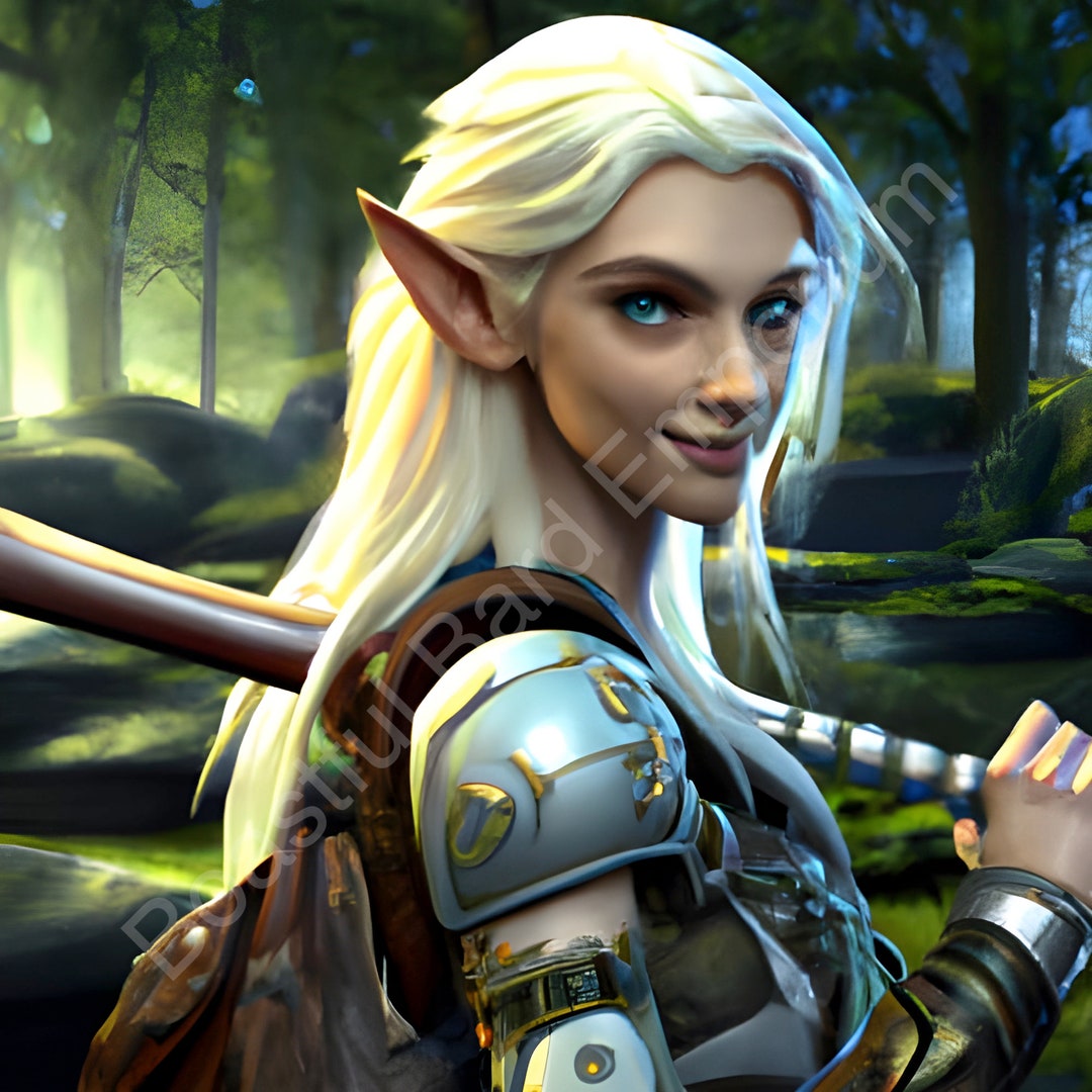 Dnd Digital Download Art Image File for Print of a Elf Woman by ...