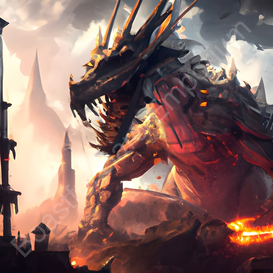 Dnd Digital Download Art Image File for Print of a Large Dragon by ...