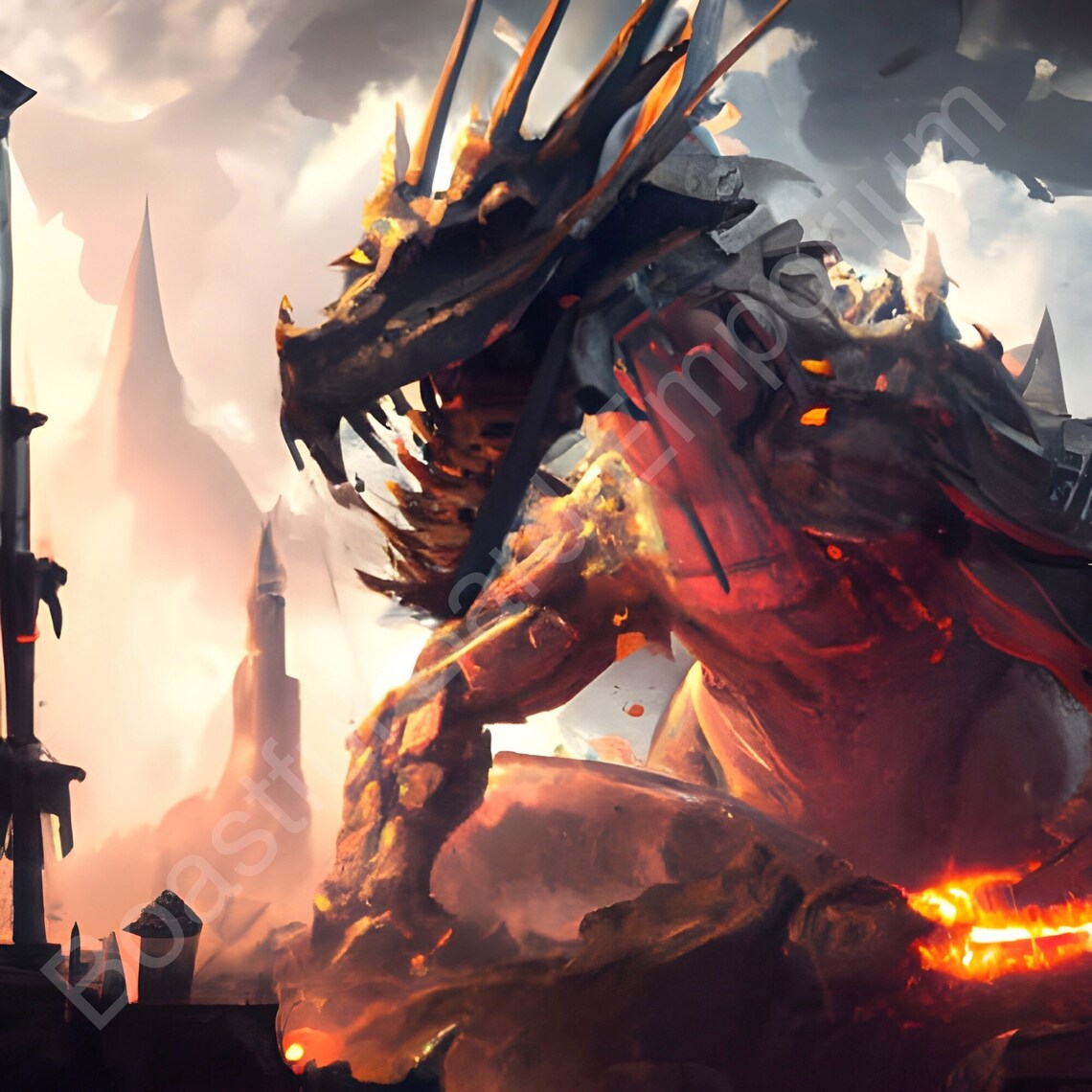 Dnd Digital Download Art Image File for Print of a Large Dragon by ...