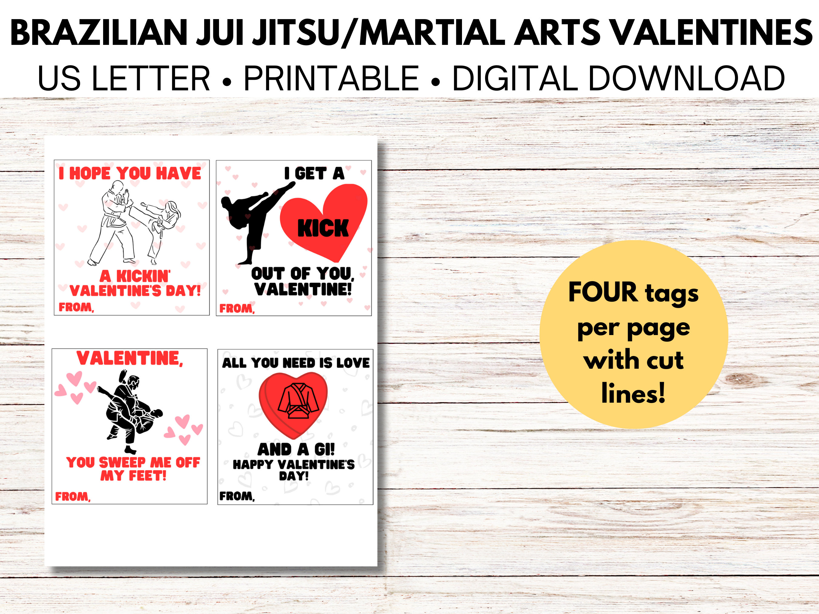 JUI JITSU Valentines, BJJ Class Valentines, Martial Arts Valentines - Etsy